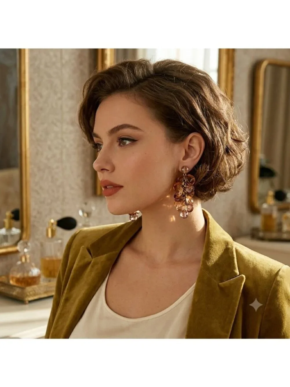 Sandor | Jewelry | Vintage Sandor Gold Tone Glass Bead Waterfall Clip ...